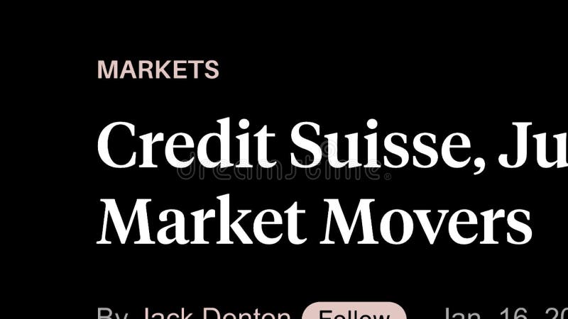 2023: Credit Suisse Headlines Fast Sequence Stock Video - Video of ...