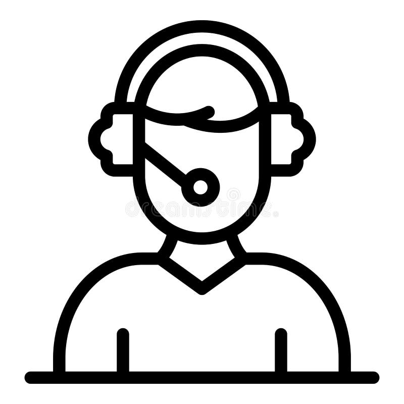 Banking Support Icon, Outline Style Stock Vector - Illustration of ...