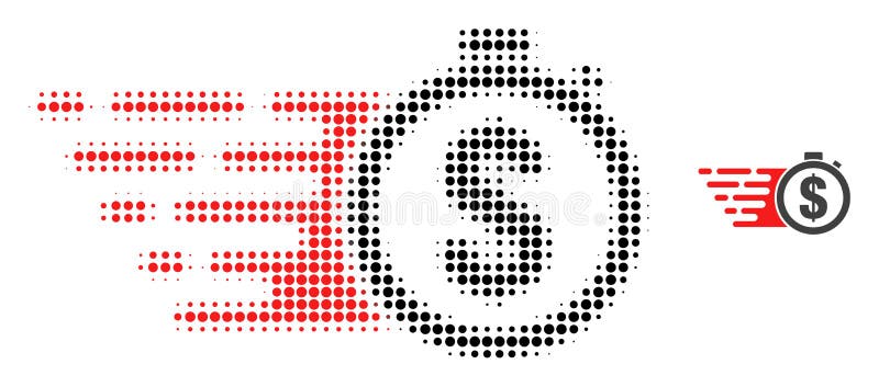 Credit Time Halftone Dot Icon Stock Illustration - Illustration of fast ...