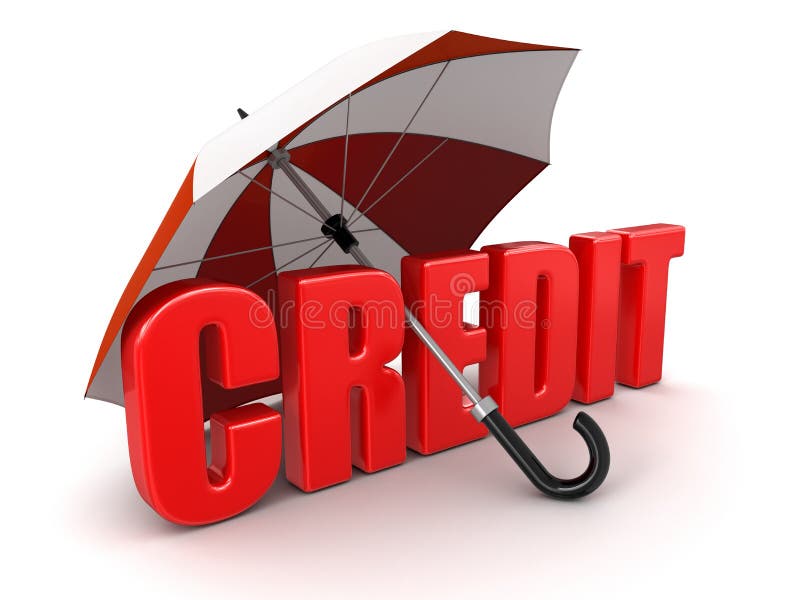 Credit Under Umbrella (clipping Path Included) Stock Illustration ...