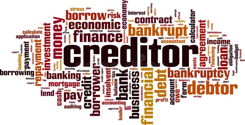 Creditor word cloud stock vector. Illustration of interest - 261455728