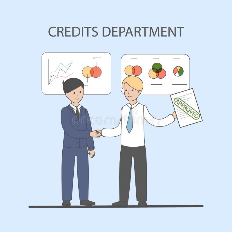 Credits Department Concept. Stock Vector - Illustration of cash, lobby ...