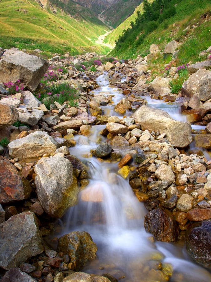 Stream in valley stock photo. Image of cascades, natural - 2426802