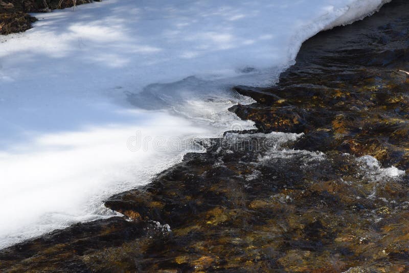 A Creek on a Cold Winter Day Stock Image - Image of snowy, period ...