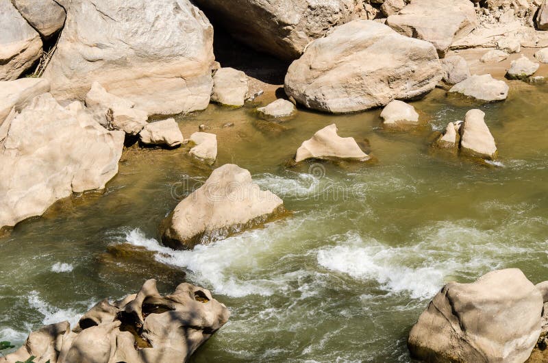Creek Flowing through Along Rocks Stock Image - Image of rocks ...