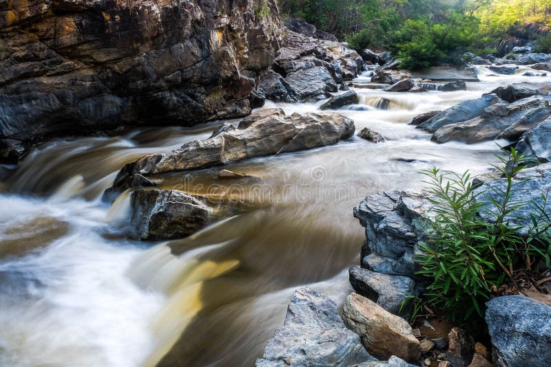 Creek Flowing Over the Rocks Stock Photo - Image of background, creek ...