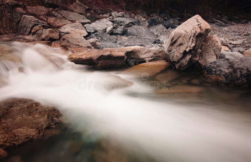 Creek Flowing among Large Stones Stock Photo - Image of forest, walk ...