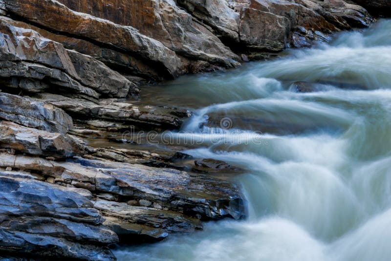 Creek Flowing Over the Rocks Stock Image - Image of river, mountain ...