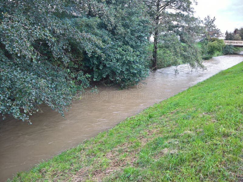 Creek Full of Water after the Rain Stock Image - Image of river ...