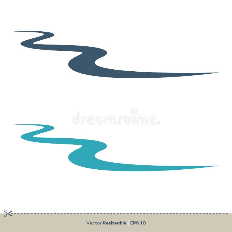 Creek Line Vector Logo Template Illustration Design Stock Vector ...