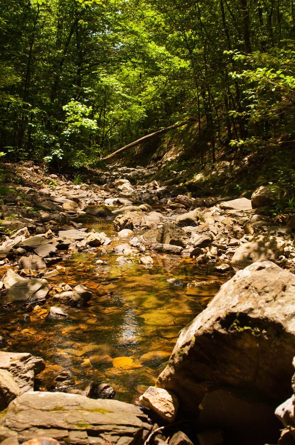Creek Pool Surrounded by Rocks Stock Image - Image of green, aquascapes ...