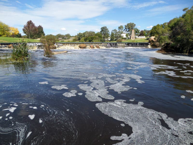 A Creek in Spring with Foam and Bubbles Stock Image - Image of lake ...