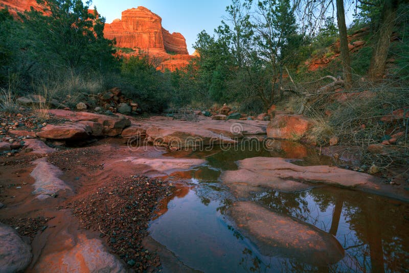 Creek and Red Rocks stock image. Image of clear, desert - 8953391