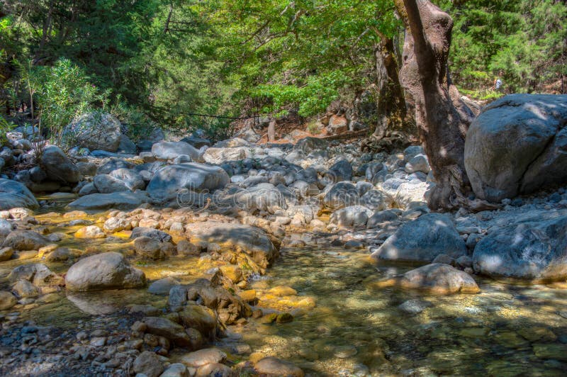 Creek at Samaria Gorge at Greek Island Crete Stock Photo - Image of ...