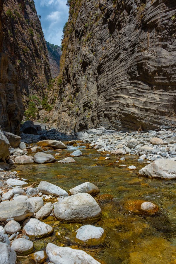 Creek at Samaria Gorge at Greek Island Crete Stock Image - Image of ...