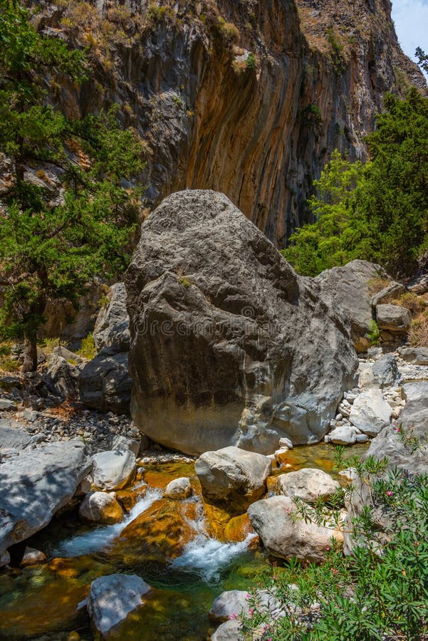 Creek at Samaria Gorge at Greek Island Crete Stock Photo - Image of ...