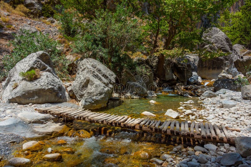 Creek at Samaria Gorge at Greek Island Crete Stock Photo - Image of ...