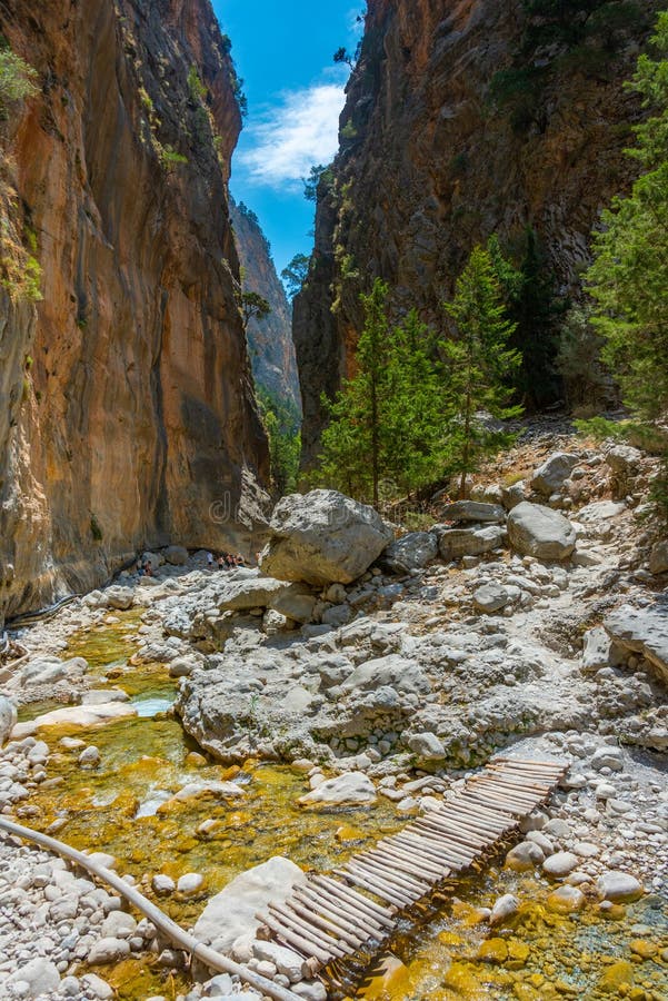 Creek at Samaria Gorge at Greek Island Crete Stock Image - Image of ...