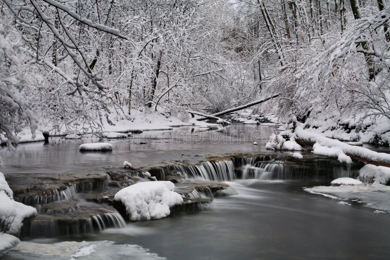 Creek in Winter stock image. Image of fall, peace, peaceful - 15308919
