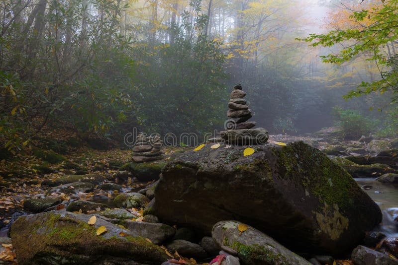 Creekside rock stack art stock photo. Image of america - 246259834
