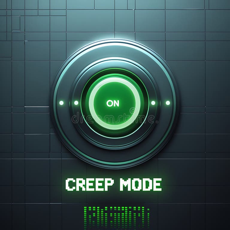 Creep Mode Button with on Indicator and Green Glow Stock Illustration ...