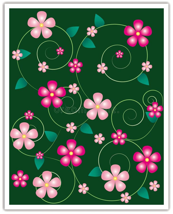 Creeper with Pink Flowers Vector Stock Vector - Illustration of flower ...