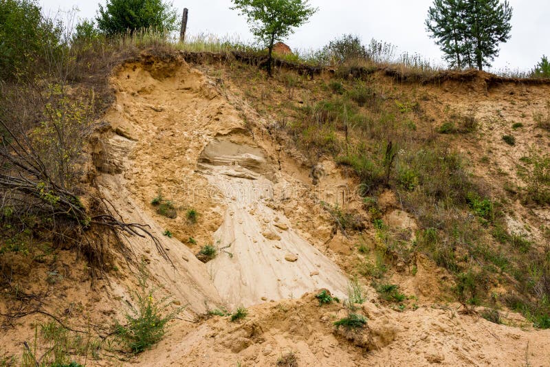 Creeping Fine-grained Sand on the Slope of a Sand Pit Stock Image ... Creeping Fine-grained Sand on the Slope of a Sand Pit Stock Image ...