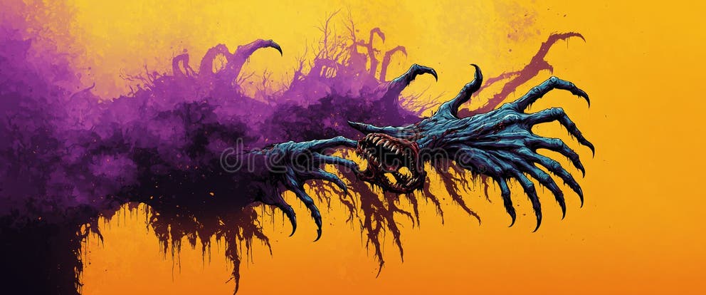 Creeping horror entity stock illustration. Illustration of ominous ...