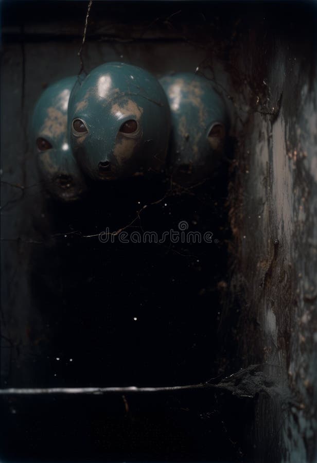 Creepy Alien Dolls Wrapped for Eternity, AI-generated. Stock Photo ...