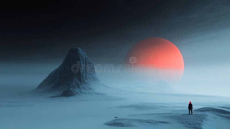 Creepy AR Void with Cold Colors, Futuristic Technology Background ...