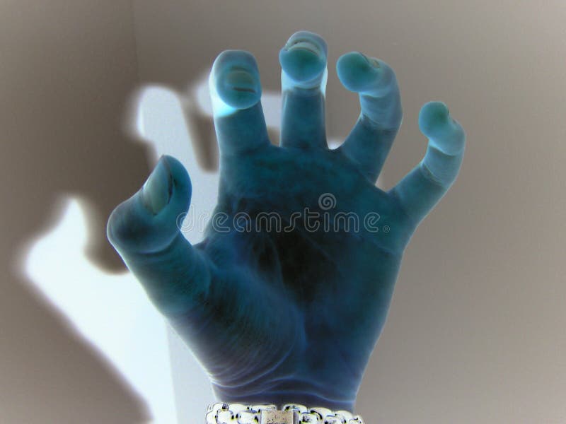 Creepy Blue Hand stock photo. Image of blue, phosphorescent - 52710538