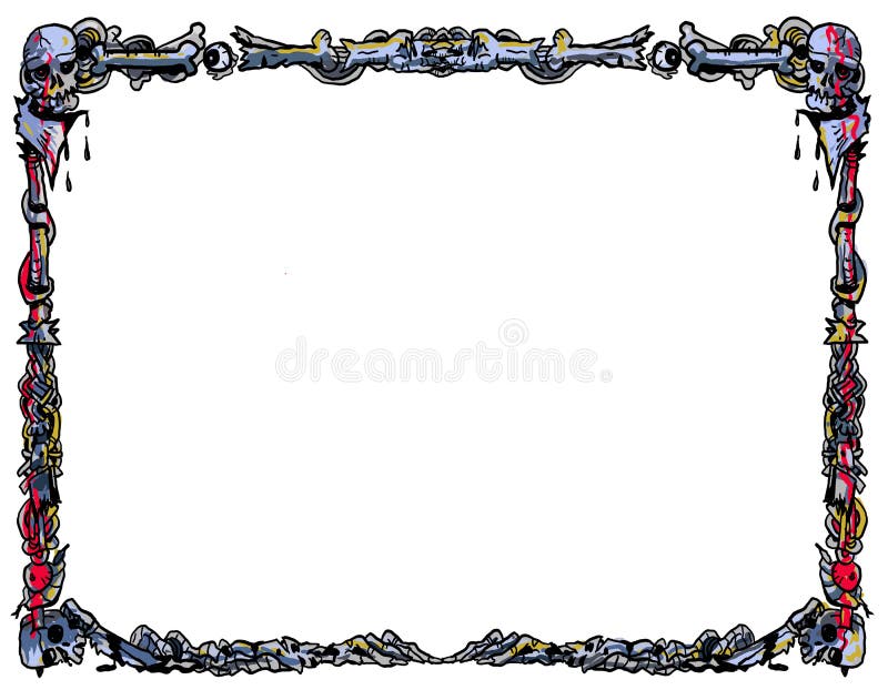 Creepy Border Frame, Freehand Design Drawing. Stock Vector ...