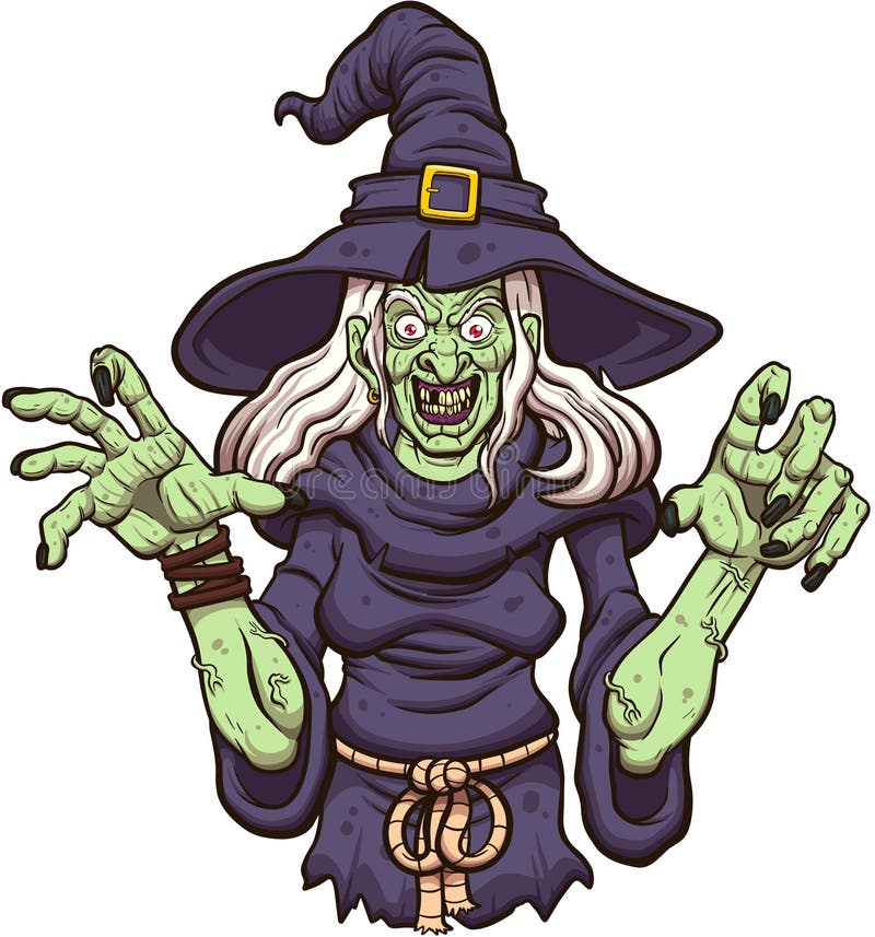Evil Witch. Vector Illustration with Simple Gradients. Stock Vector ...
