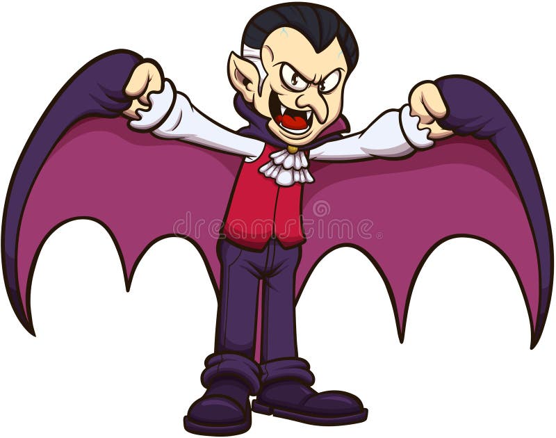 Cartoon Vampire. Vector Clip Art Illustration with Simple Gradients ...