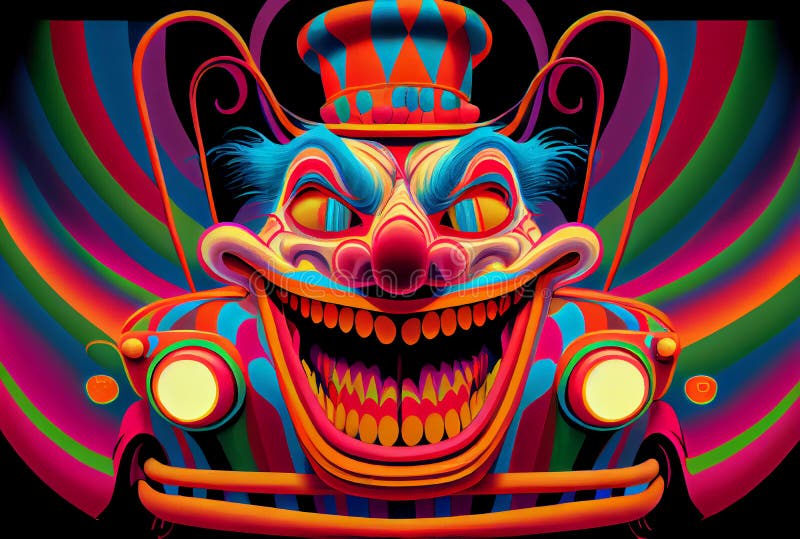 Creepy Clown Car stock illustration. Illustration of ride - 266091529