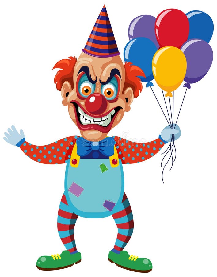 A Creepy Clown Cartoon Character Stock Vector - Illustration of outfit ...