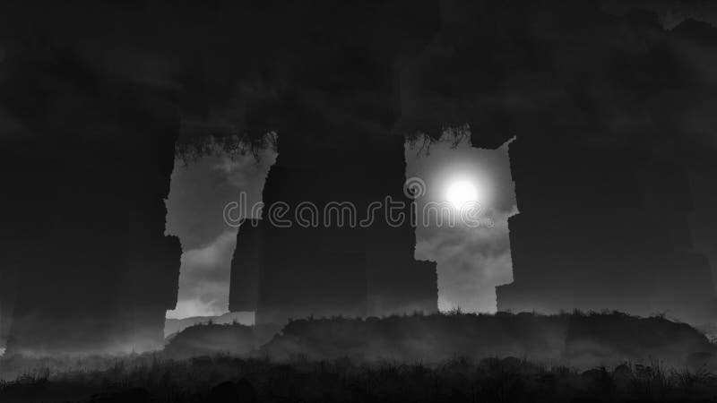 Creepy Dark Environment stock illustration. Illustration of silhouettes ...