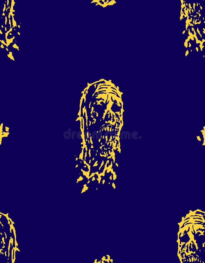 Creepy Dead Head Pattern. Vector Illustration Stock Vector ...