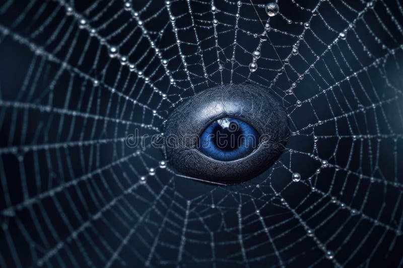 Creepy Eye-shaped Pattern in a Spiders Web Stock Photo - Image of macro ...