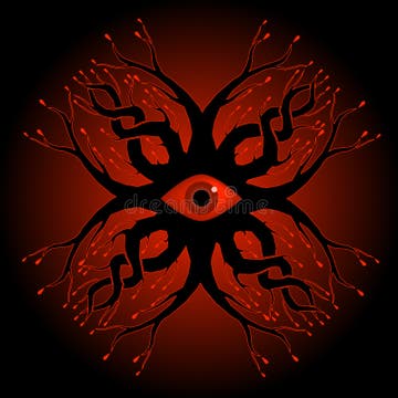 Creepy eye tattoo design stock illustration. Illustration of decorative ...