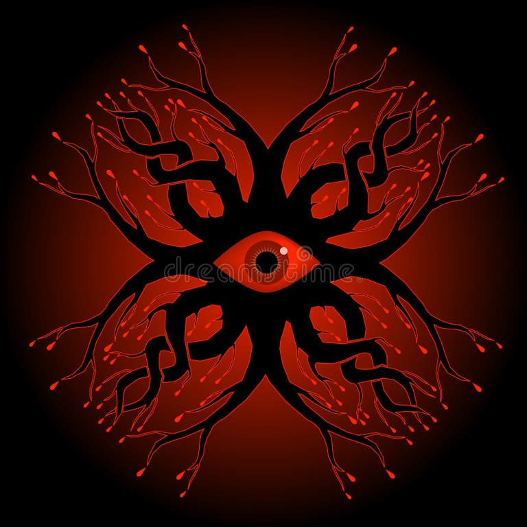 Creepy eye tattoo design stock illustration. Illustration of decorative ...