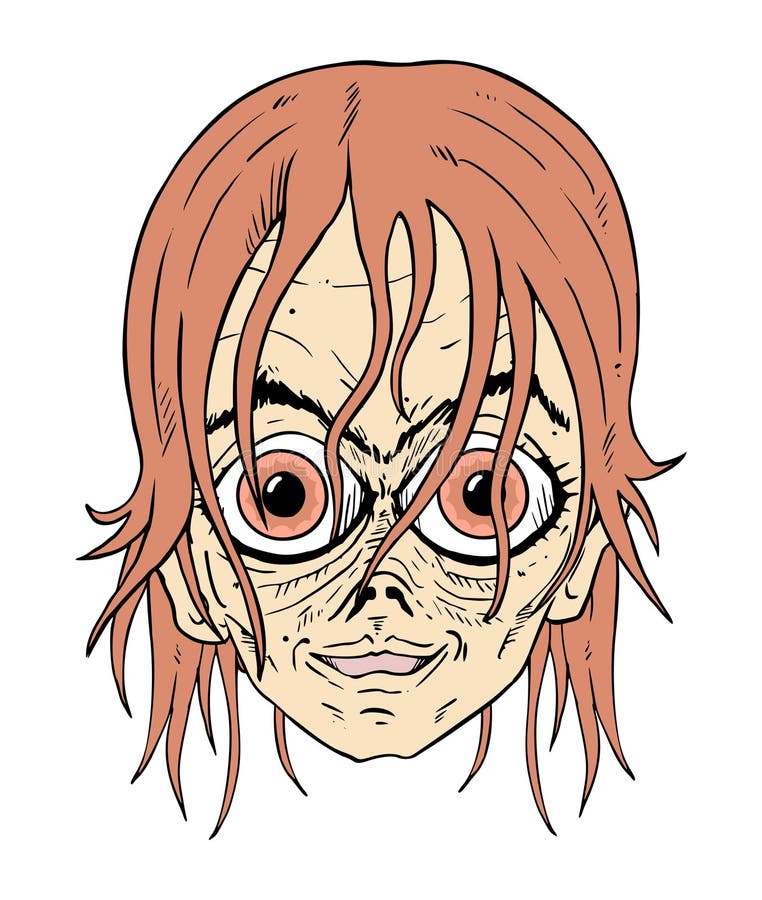 Creepy face draw stock vector. Illustration of drawing - 303205548