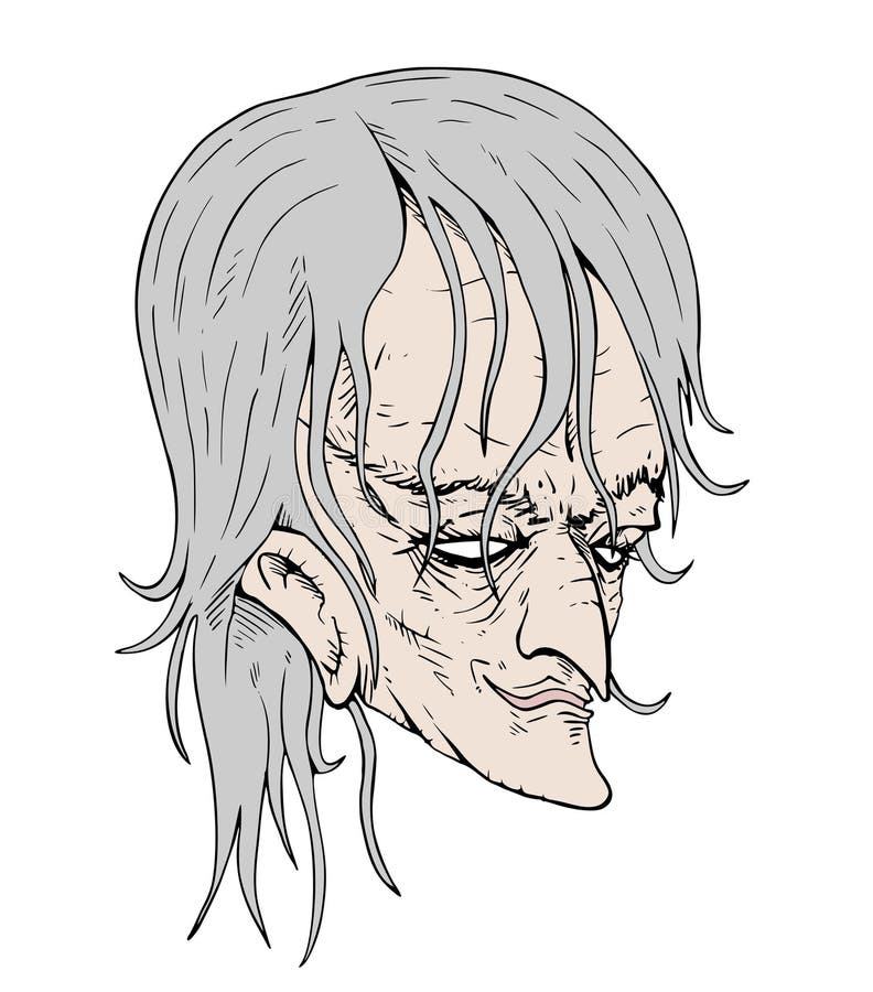 Creepy face draw stock vector. Illustration of caricature - 309082023