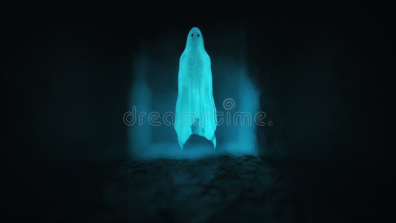 Creepy Ghost in a Dark Vault 3d Rendering Stock Illustration ...