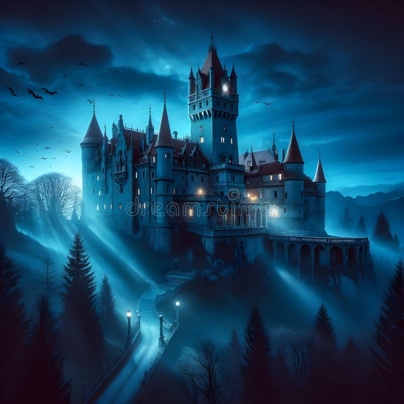A creepy ghost house stock illustration. Illustration of creepy - 373714915
