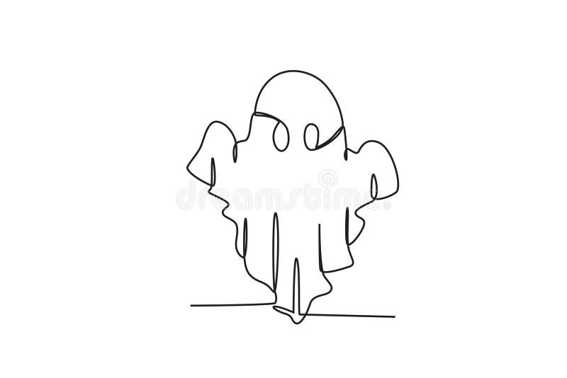 One Line Drawing Ghost Stock Illustrations – 235 One Line Drawing Ghost ...
