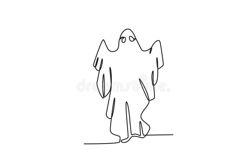 One Line Drawing Ghost Stock Illustrations – 235 One Line Drawing Ghost ...