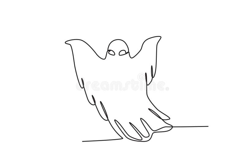 One Line Drawing Ghost Stock Illustrations – 235 One Line Drawing Ghost ...