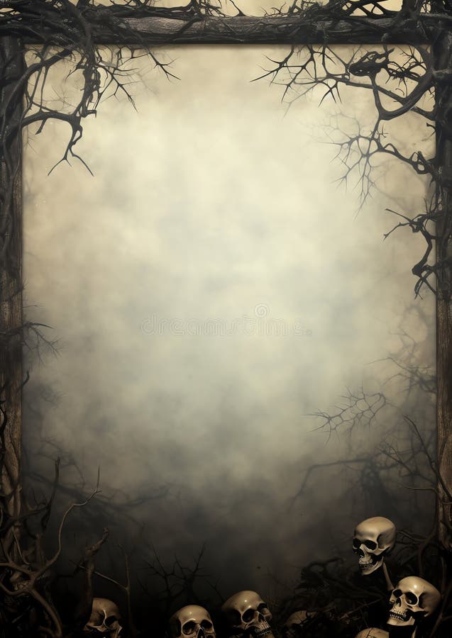 Creepy Halloween Frame Border Stock Illustration - Illustration of ...