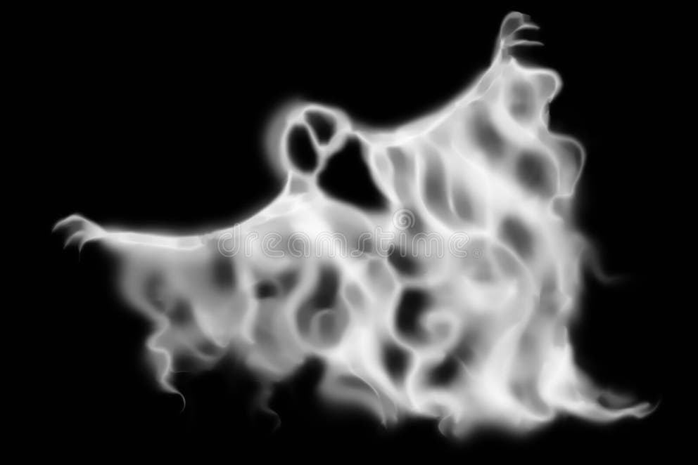 Creepy Halloween Ghost Texture on Black Stock Illustration ...